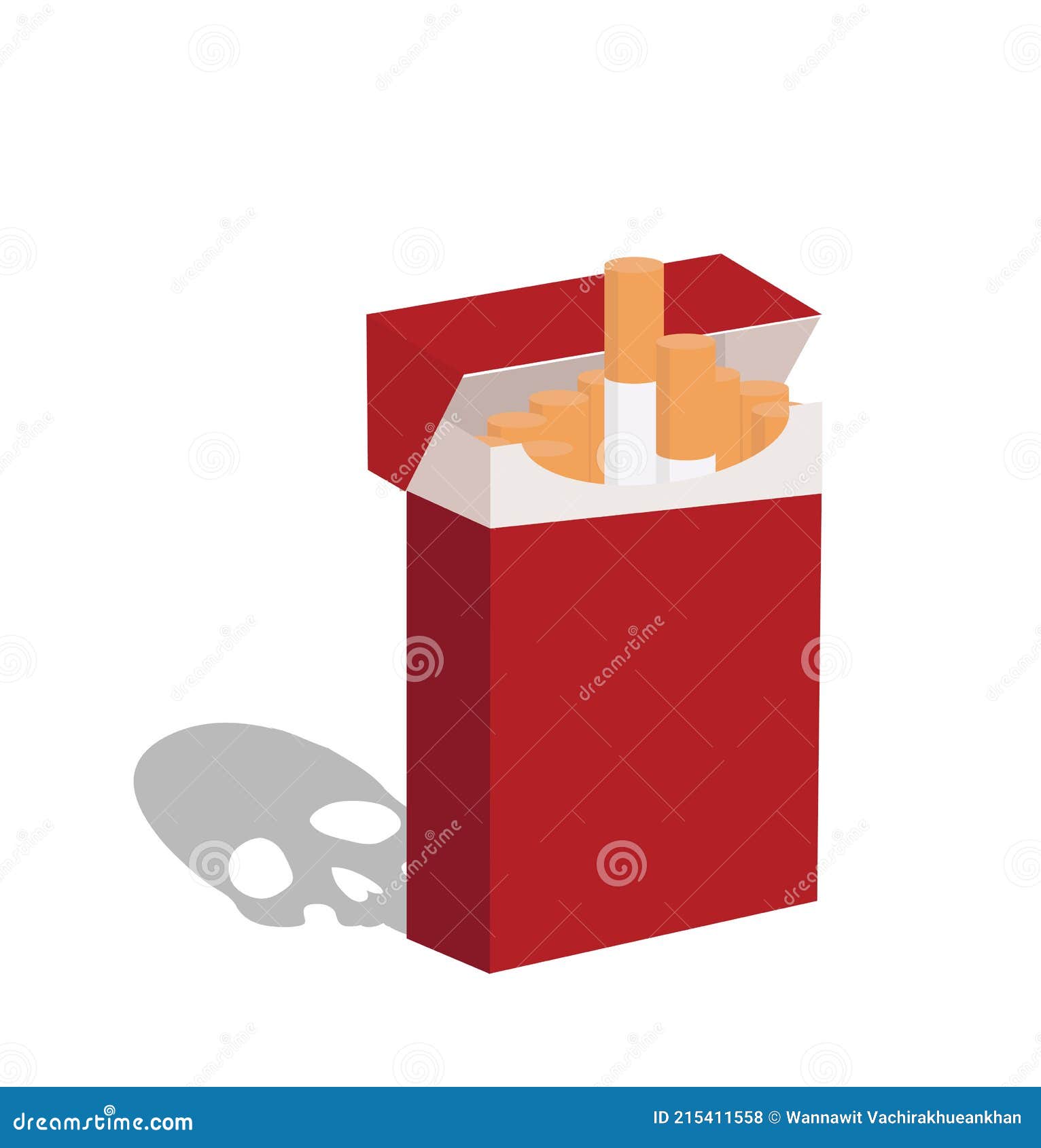 Open Cigarettes in Red Pack with Smoke Stock Vector - Illustration of ...