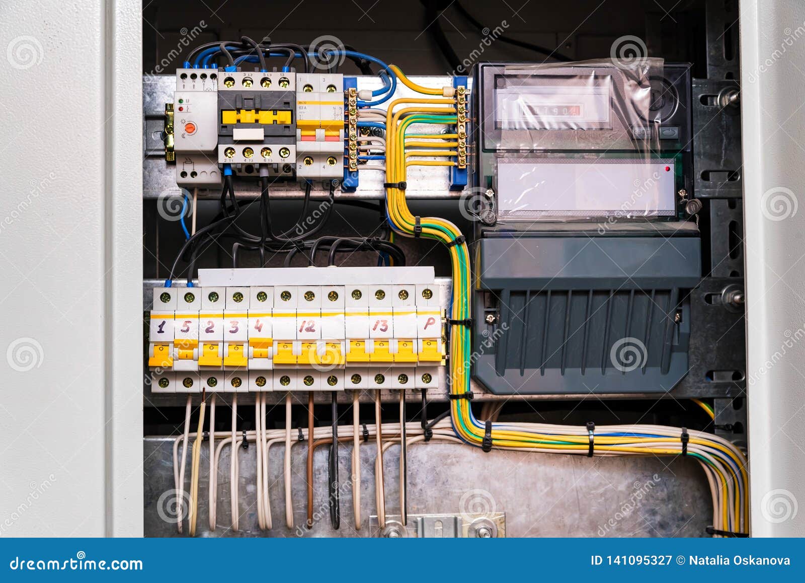 Open Circuit Board Connection or Eletrical Panel in Modern Building ...
