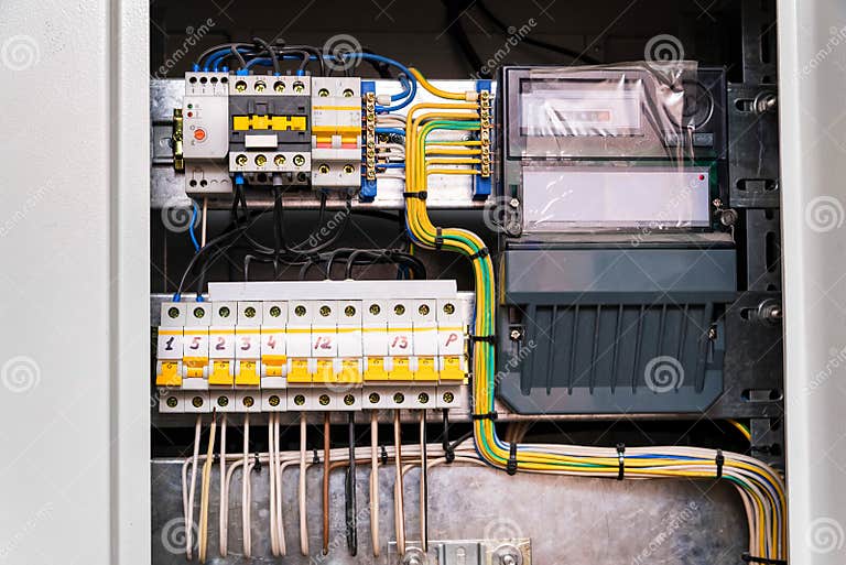 Open Circuit Board Connection or Eletrical Panel in Modern Building ...
