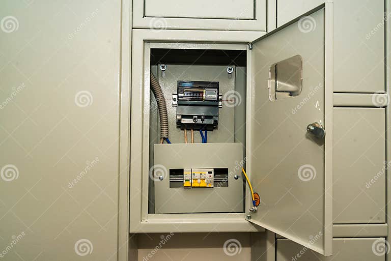 Open Circuit Board Connection or Eletrical Panel in Modern Building ...