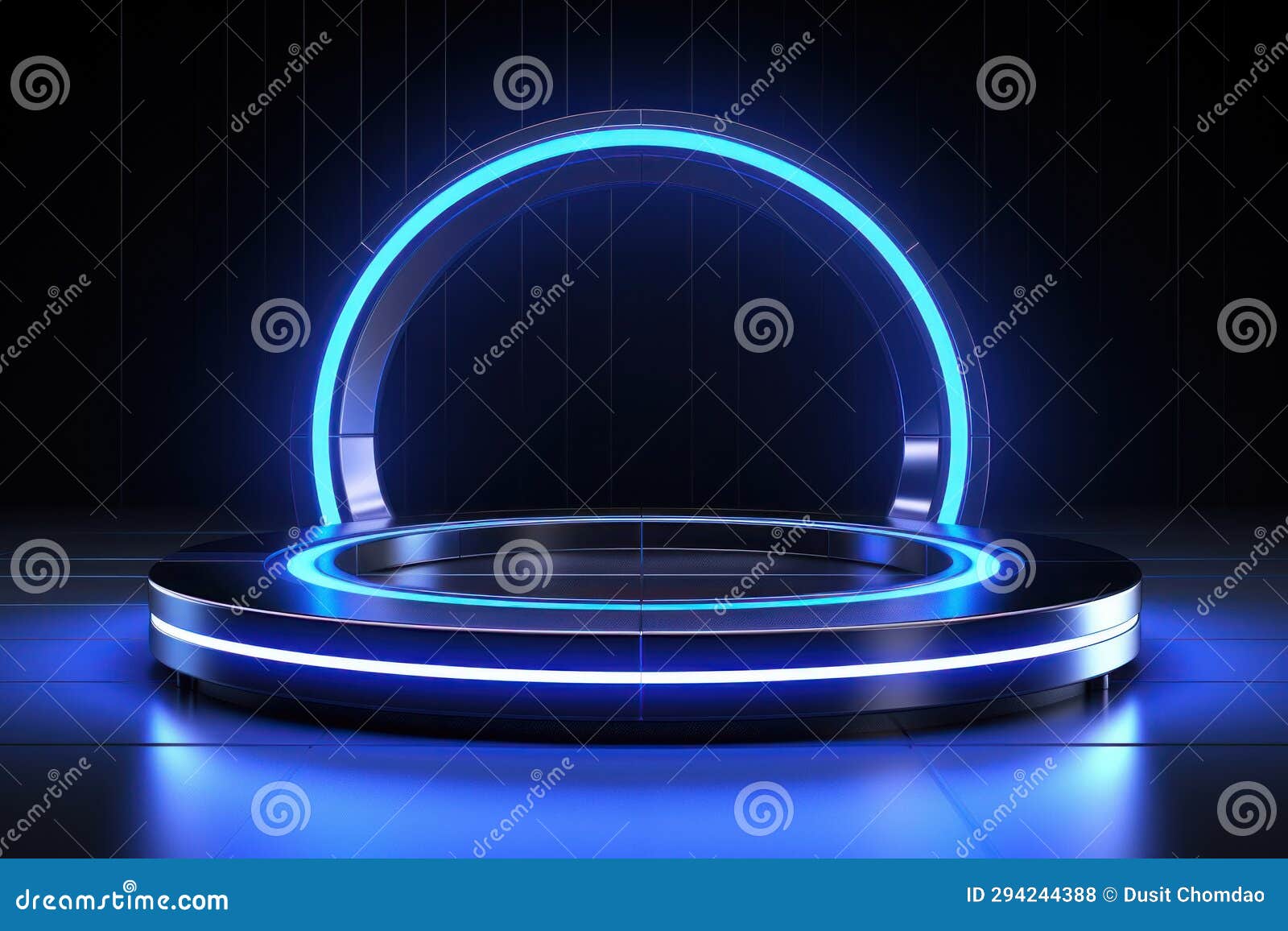 An Open Circular Platform for Product Display, with a Blue Color Scheme ...