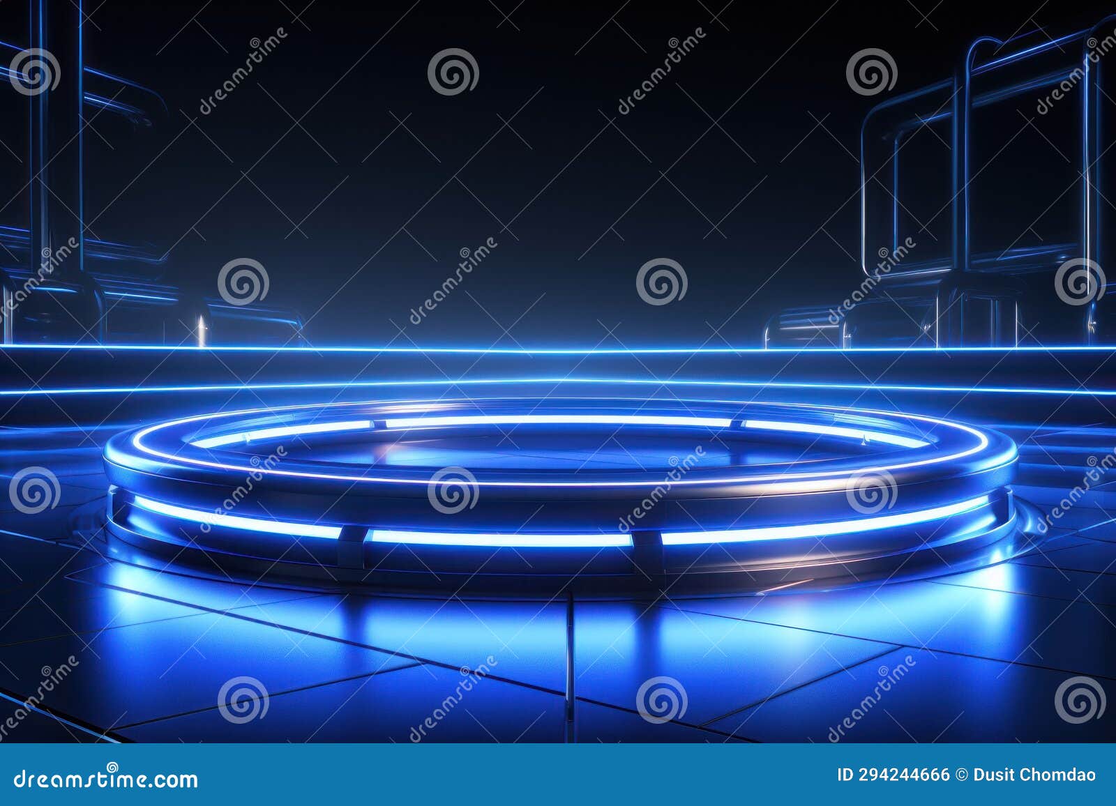 An Open Circular Platform for Product Display, with a Blue Color Scheme ...