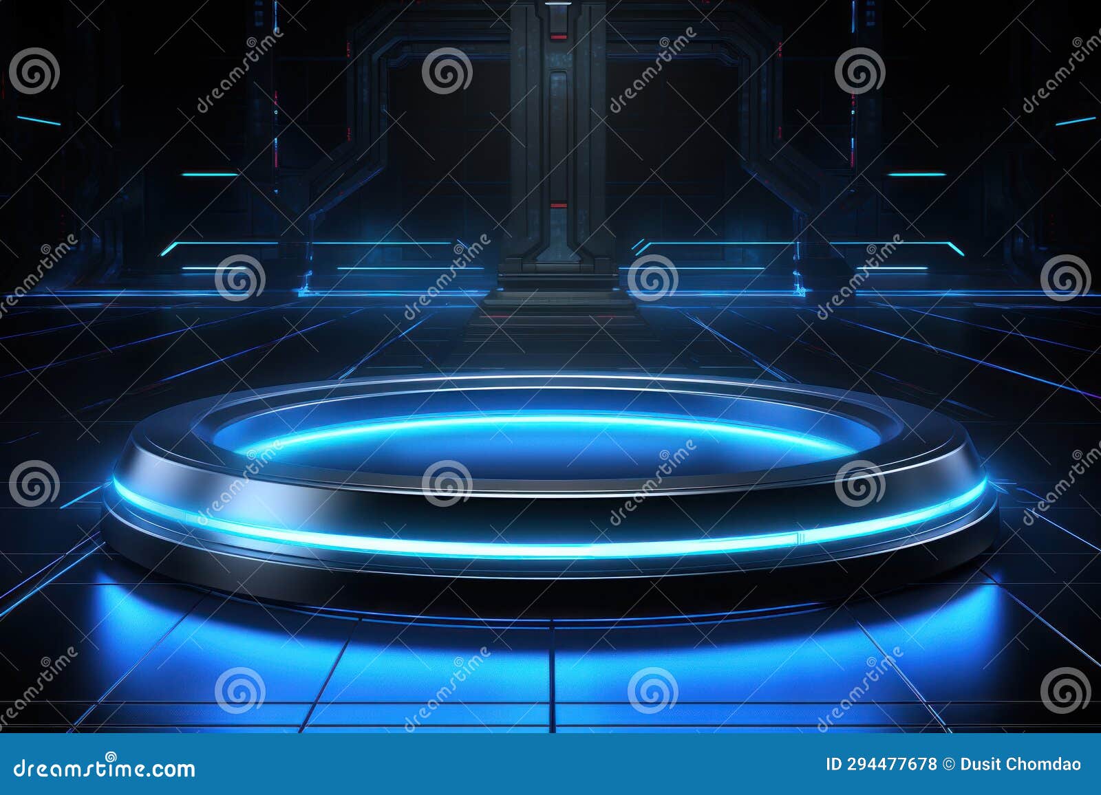 An Open Circular Platform for Product Display, with a Blue Color Scheme ...