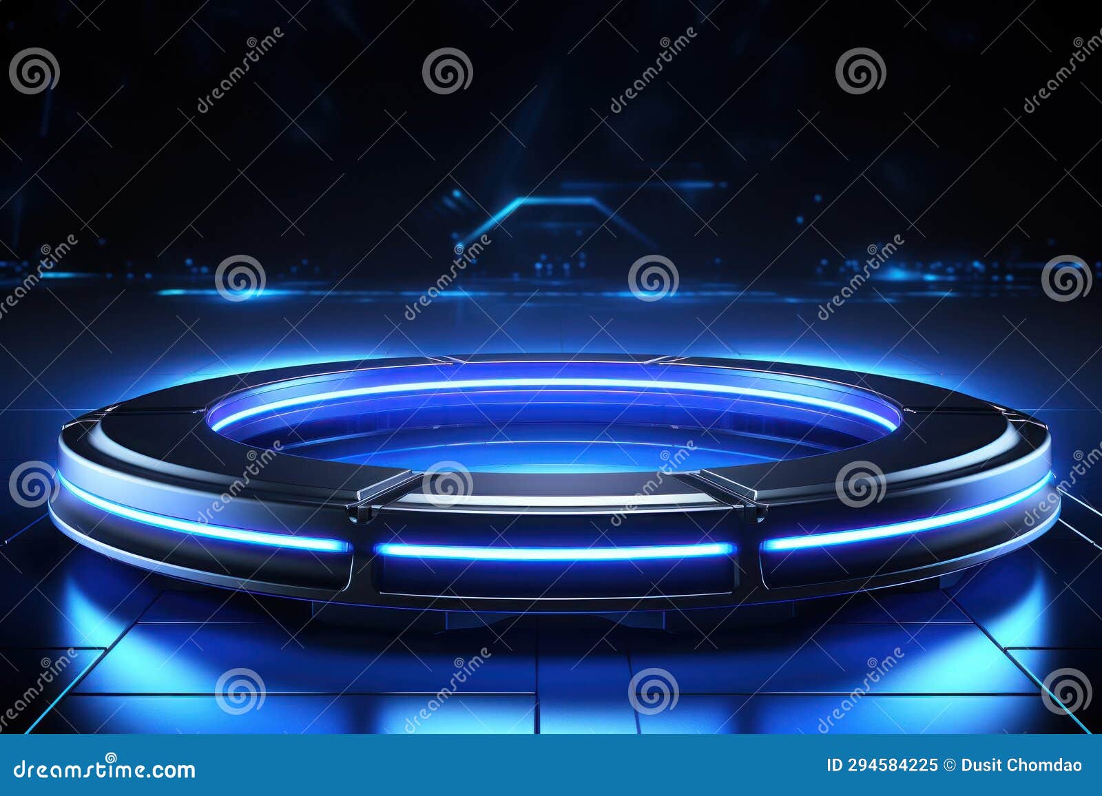 An Open Circular Platform for Product Display, with a Blue Color Scheme ...