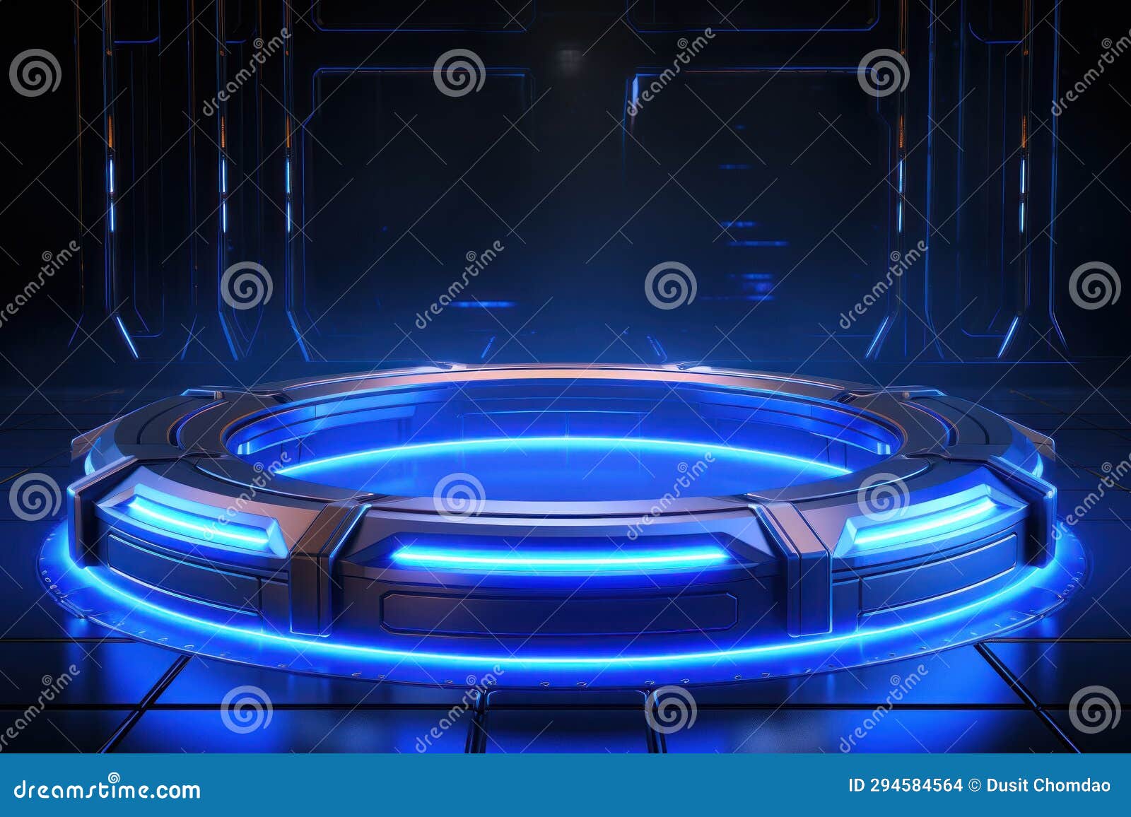 An Open Circular Platform for Product Display, with a Blue Color Scheme ...