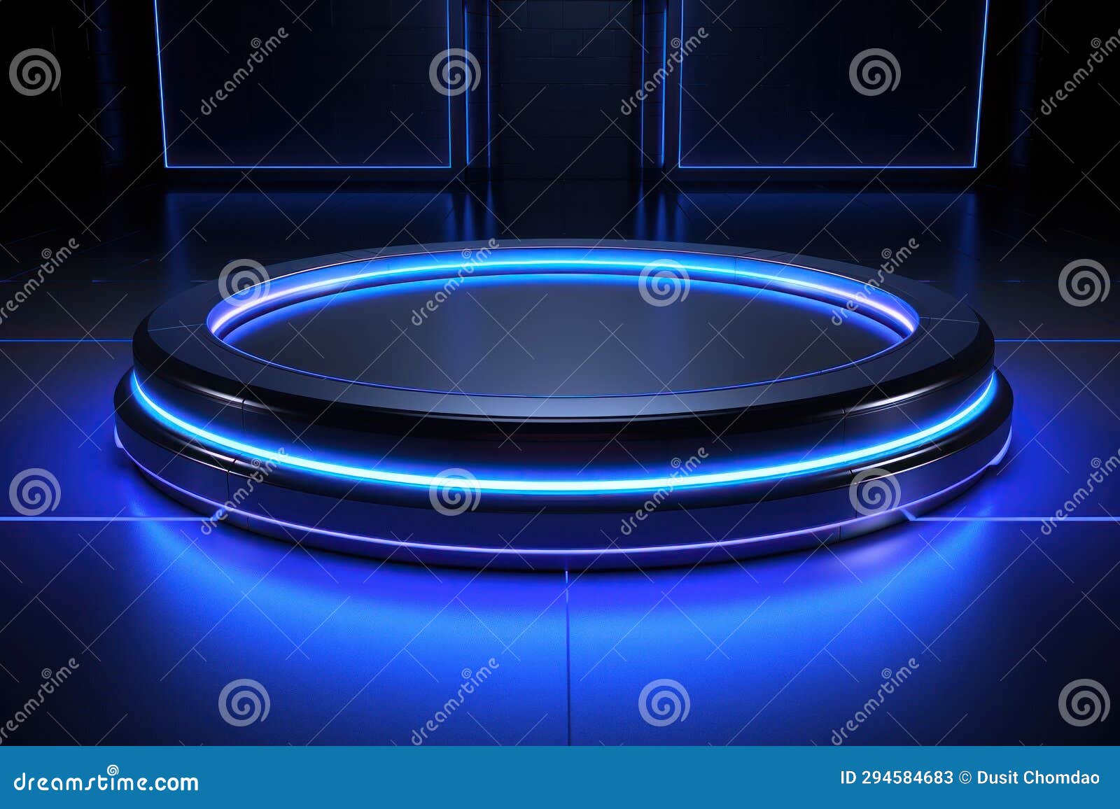 An Open Circular Platform for Product Display, with a Blue Color Scheme ...