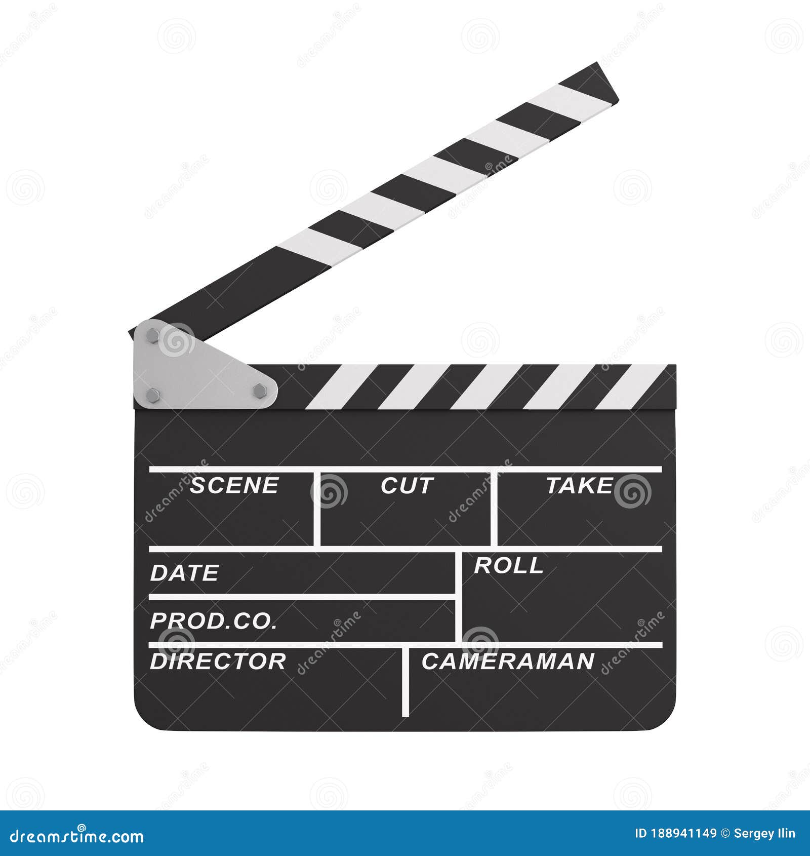 Open Clapper on White Background. Isolated 3D Illustration Stock ...
