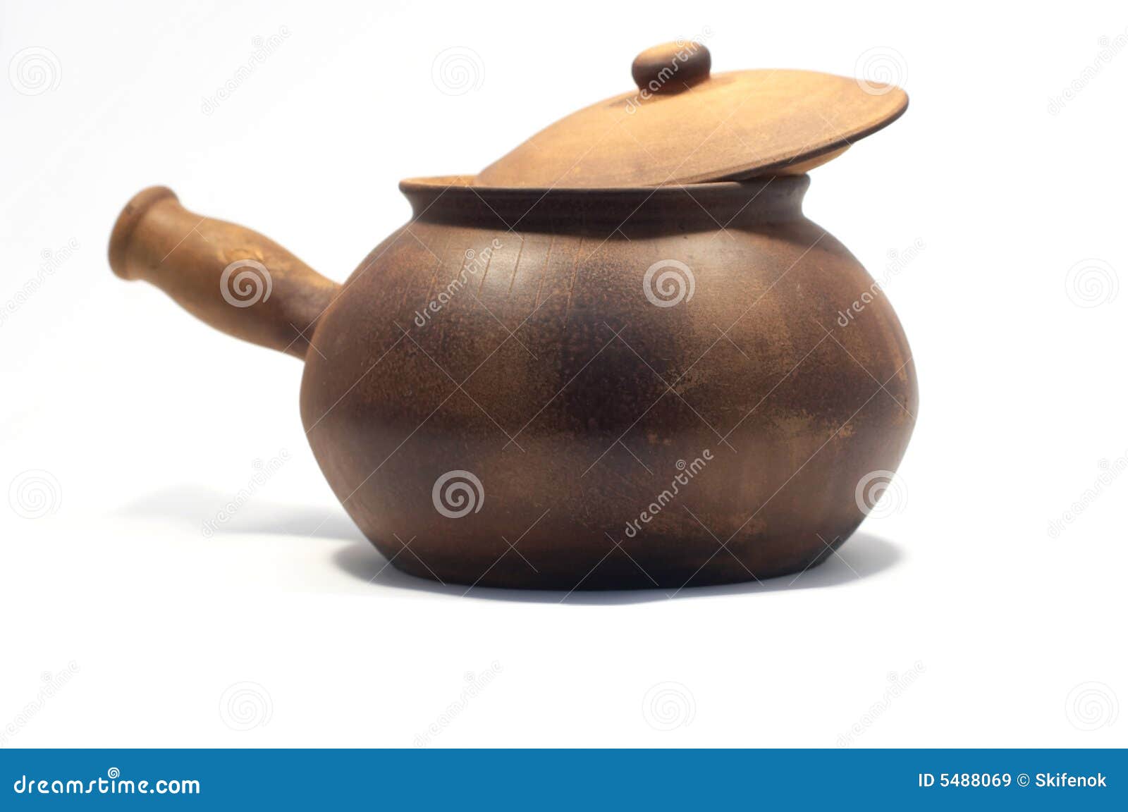 Open clay pot stock image. Image of white, cover, kitchenware - 5488069