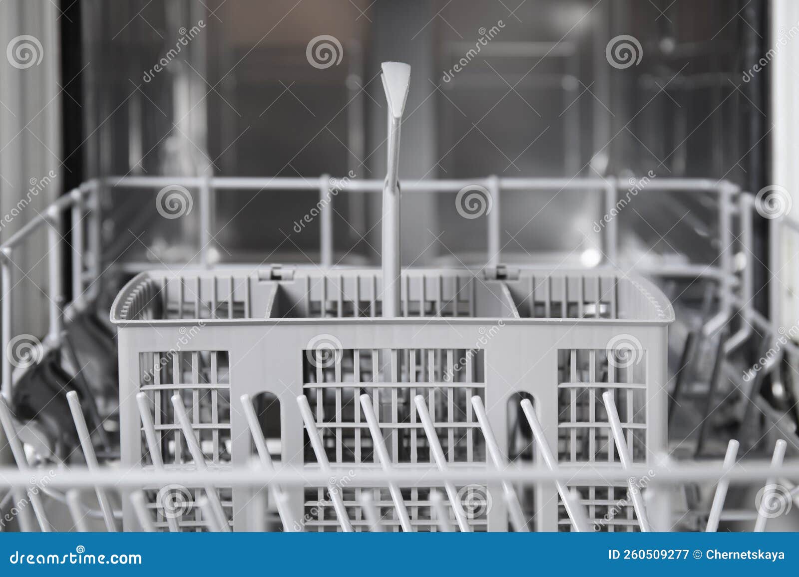 Open Clean Modern Empty Automatic Dishwasher Machine, Closeup Stock ...