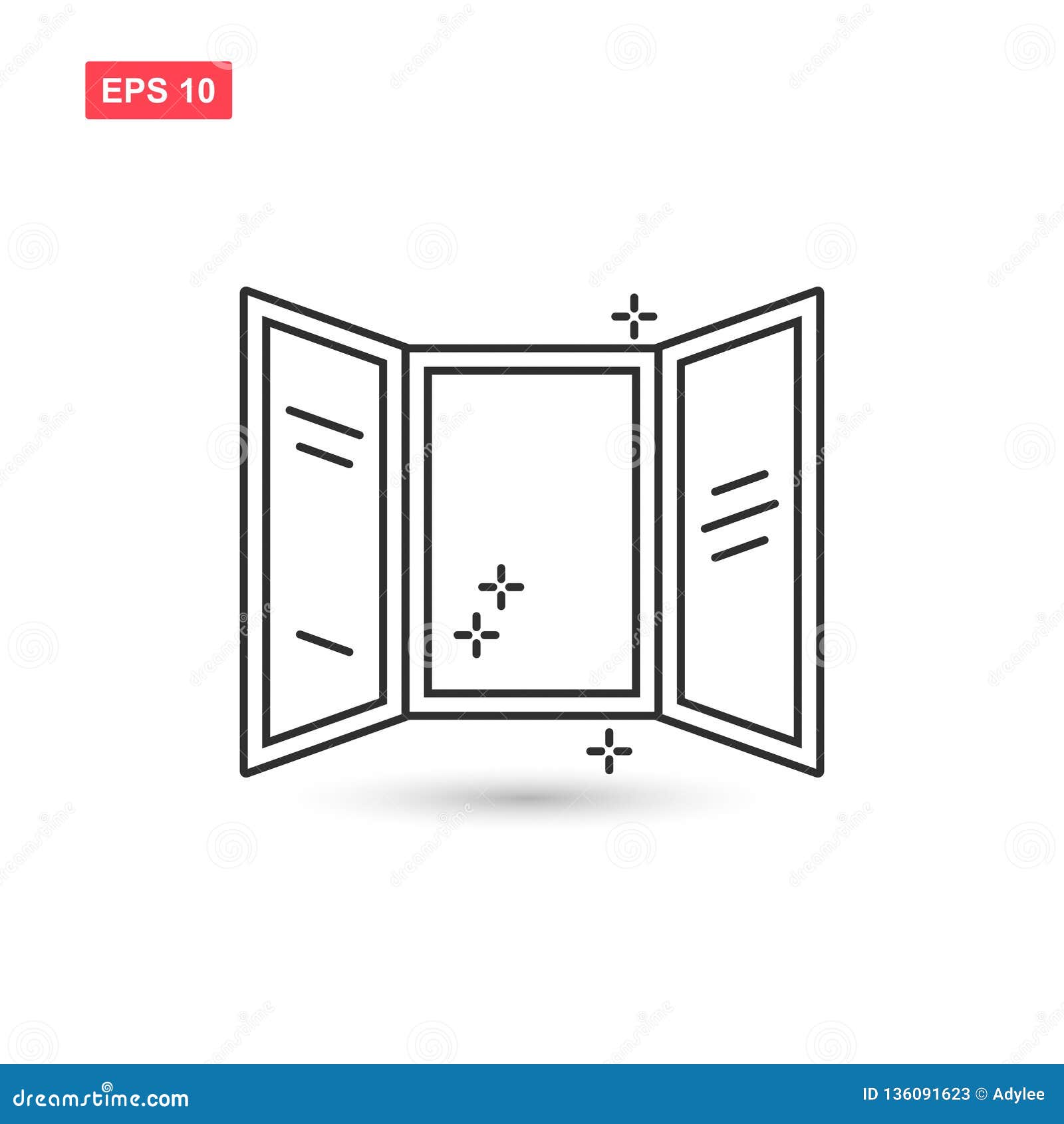 Open Clean Window Vector Icon Design Isolated Stock Vector ...