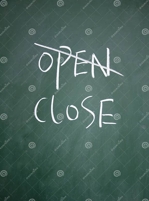 Open and close choice stock image. Image of chalkboard - 24781615