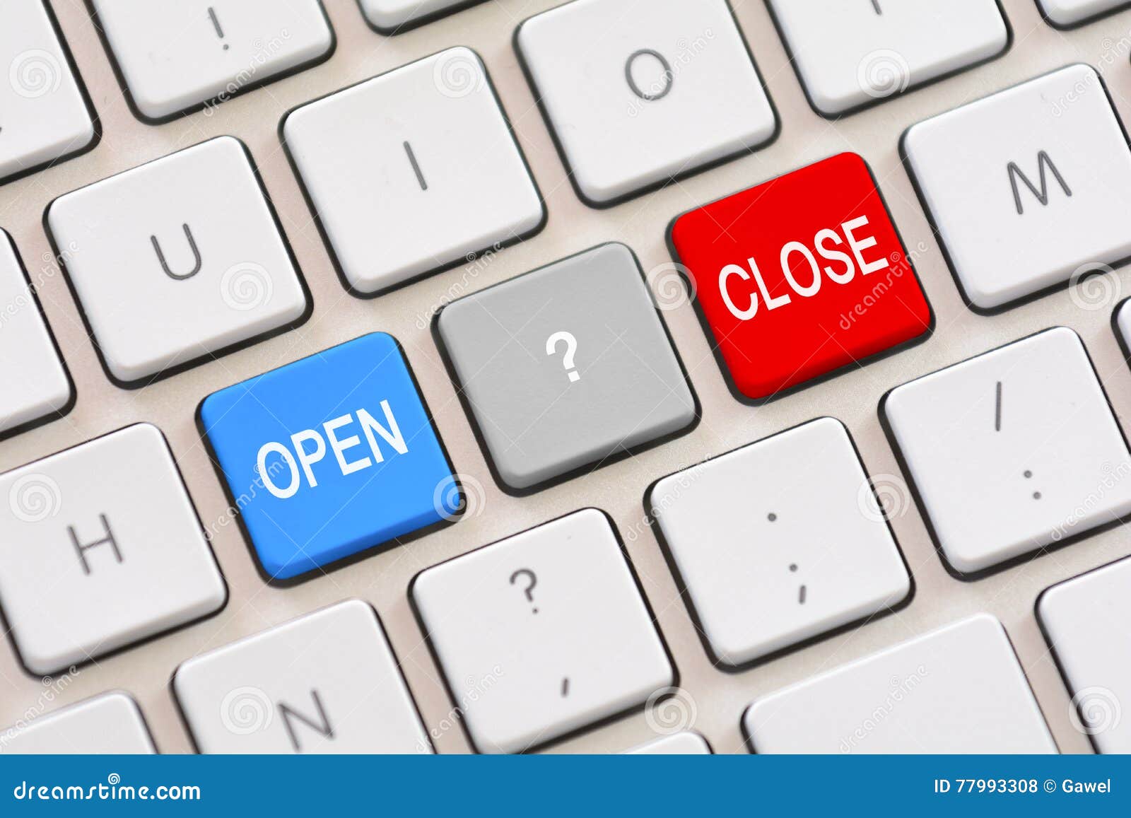 Open or Close Choice on Keyboard Stock Photo - Image of internet ...