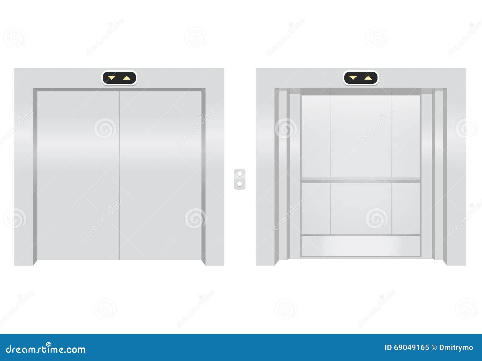 Open and Close Elevators. Realistic Vector Illustration Stock Vector ...