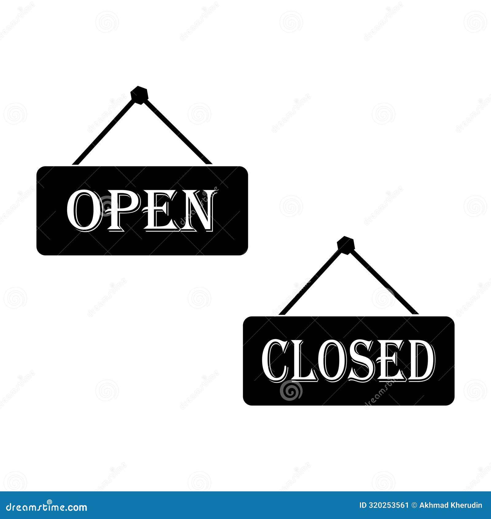 Open and Close Hanging Board Stock Vector - Illustration of poster ...