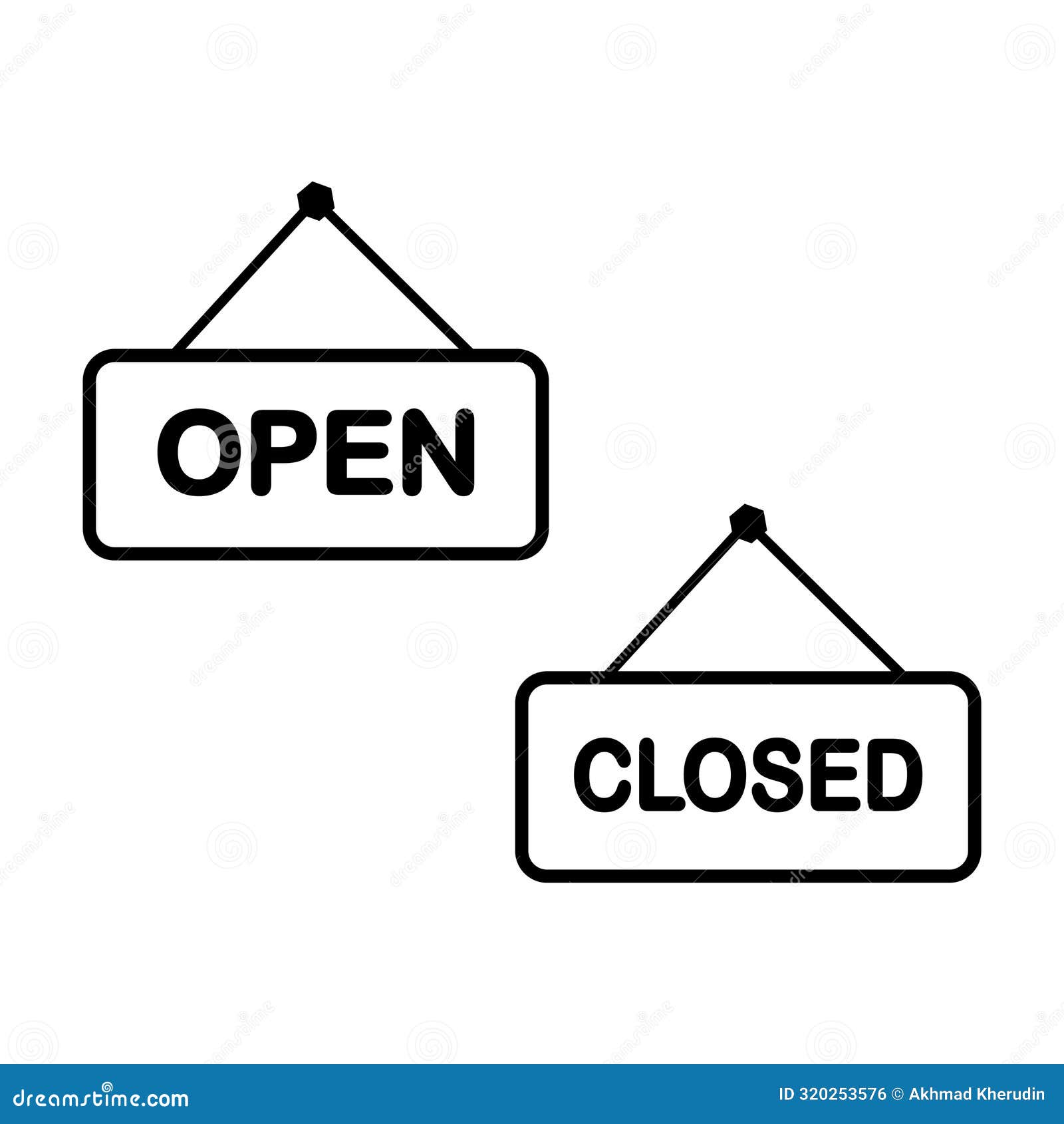 Open and Close Hanging Board Stock Vector - Illustration of vector ...