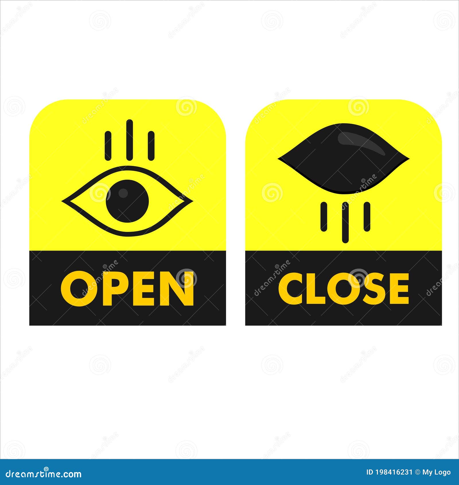 Open and close stock vector. Illustration of board, head - 198416231