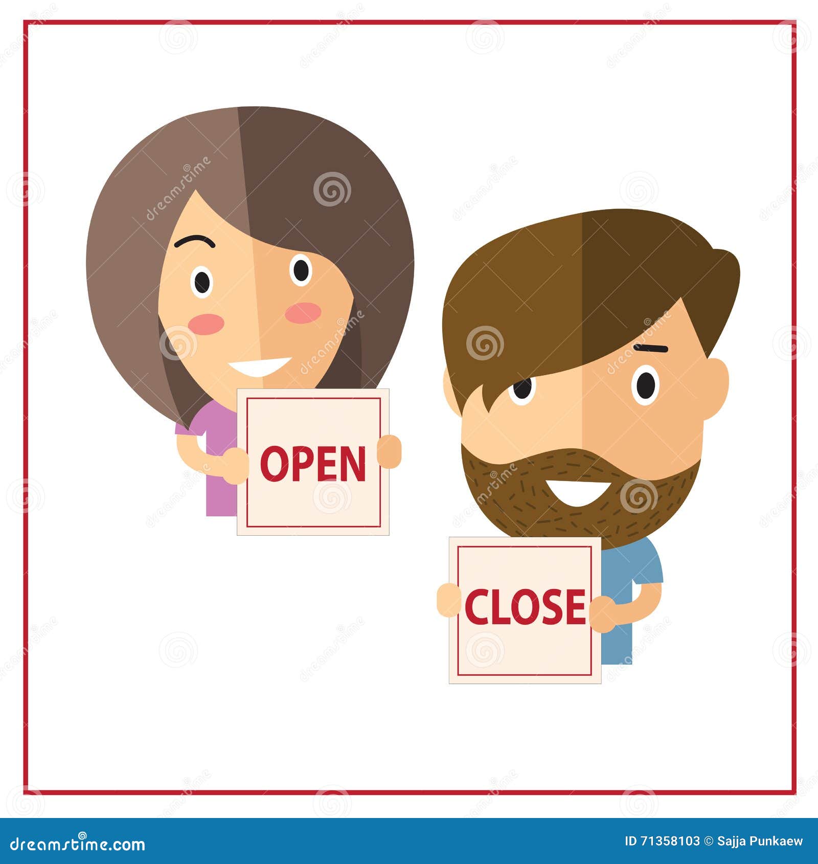 Open-close poster stock vector. Illustration of design - 71358103