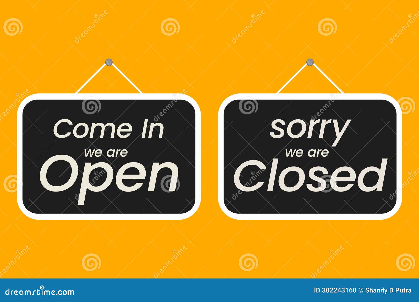 Open And Close Sign Store Shop Sign Vector Illustration | CartoonDealer ...