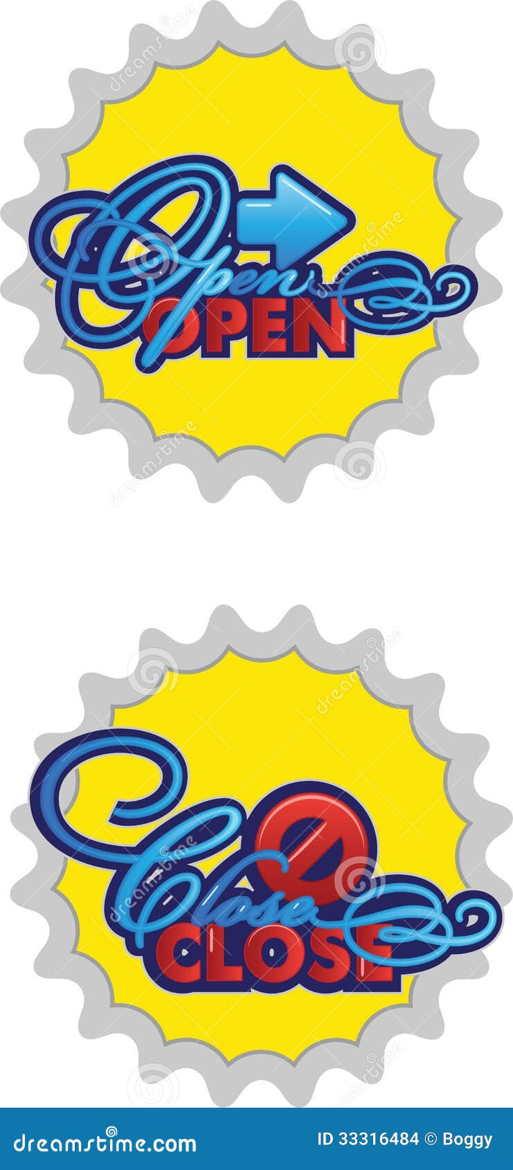 Open Close sign stock vector. Illustration of graphic - 33316484