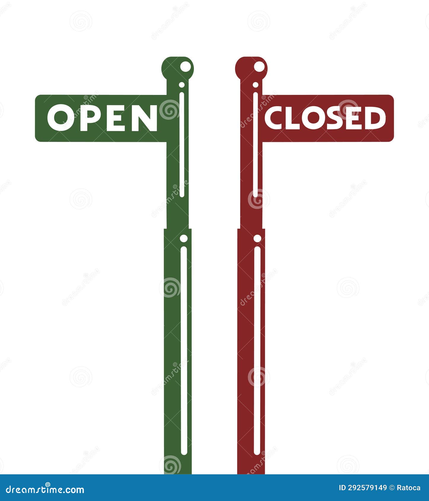 Open and close signboards stock vector. Illustration of office - 292579149