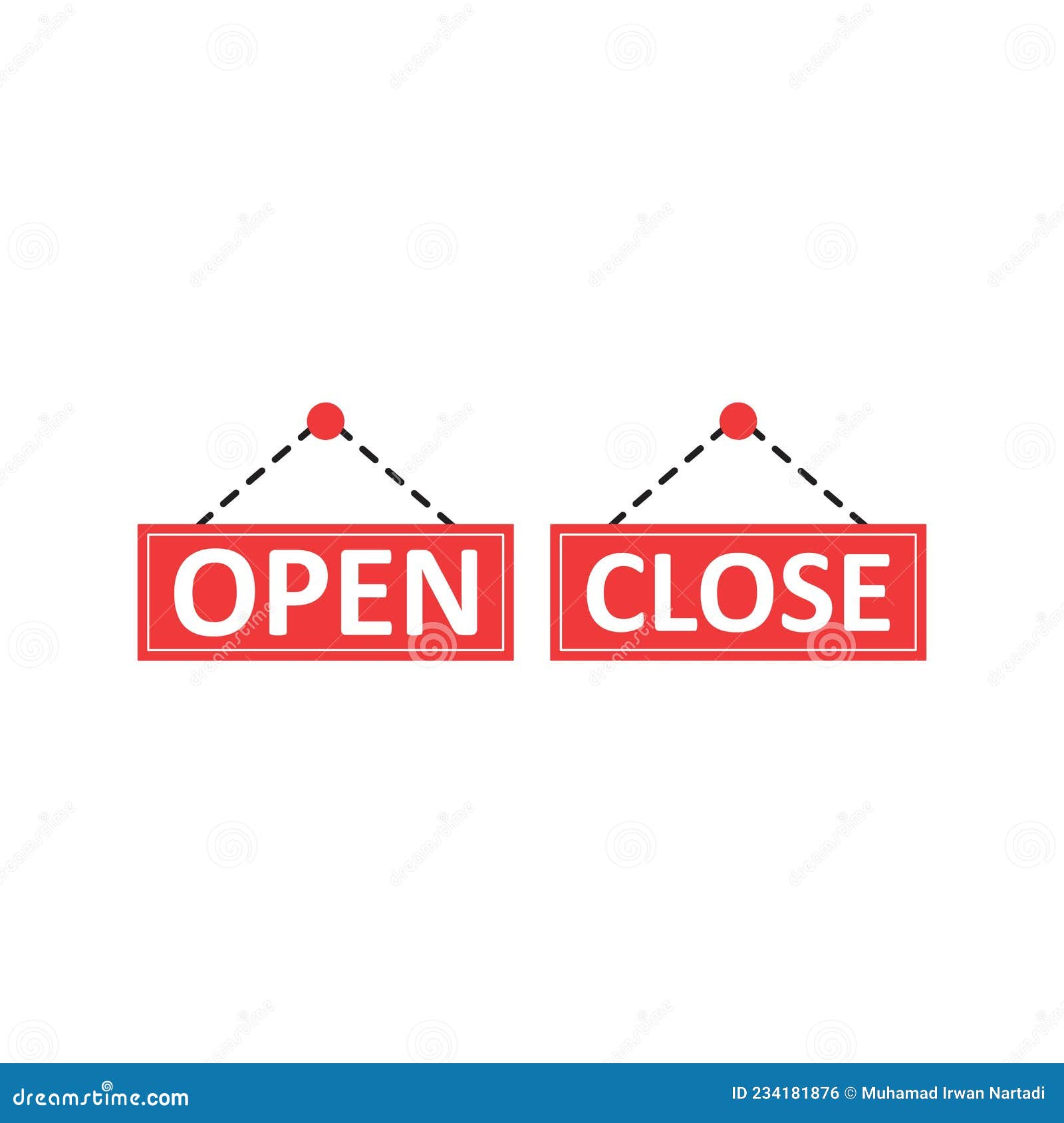 Open and Close Store Sign. Vector Icon Template Stock Vector ...