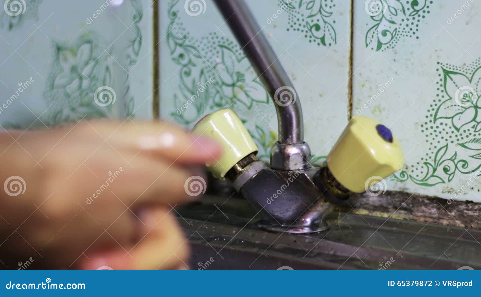 Open and Close the Tap Water Stock Footage - Video of macro, chrome ...