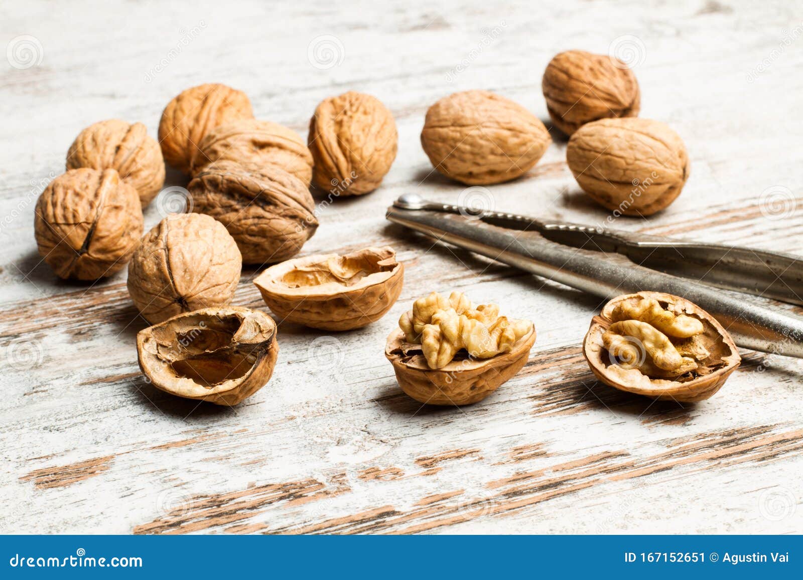 Open and Close Walnuts and a Nutcracker Stock Image - Image of kernel ...