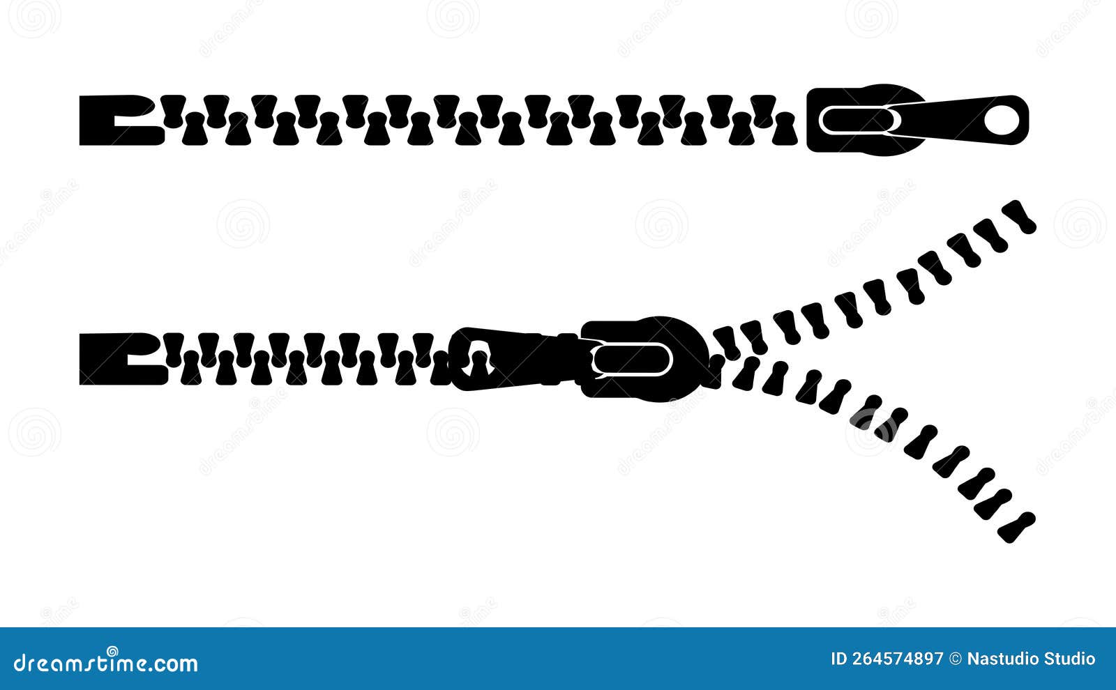 Open and Close the Zipper. Vector Illustration Stock Vector ...