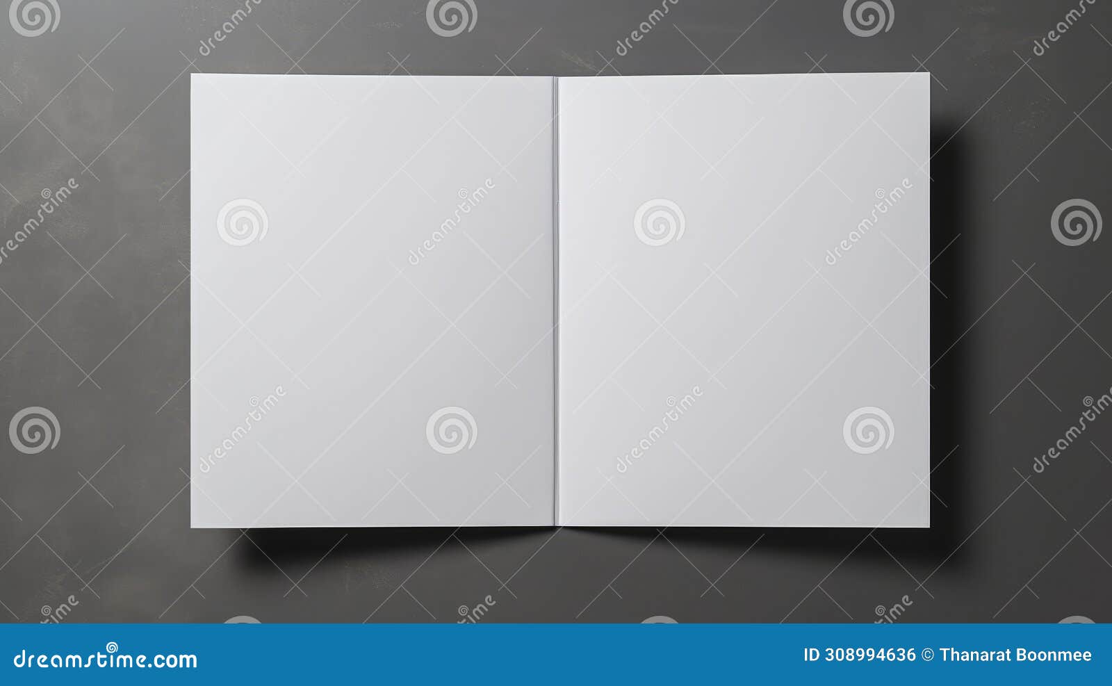 Open and Closed Blank Brochures are Displayed Against a Grey Background ...