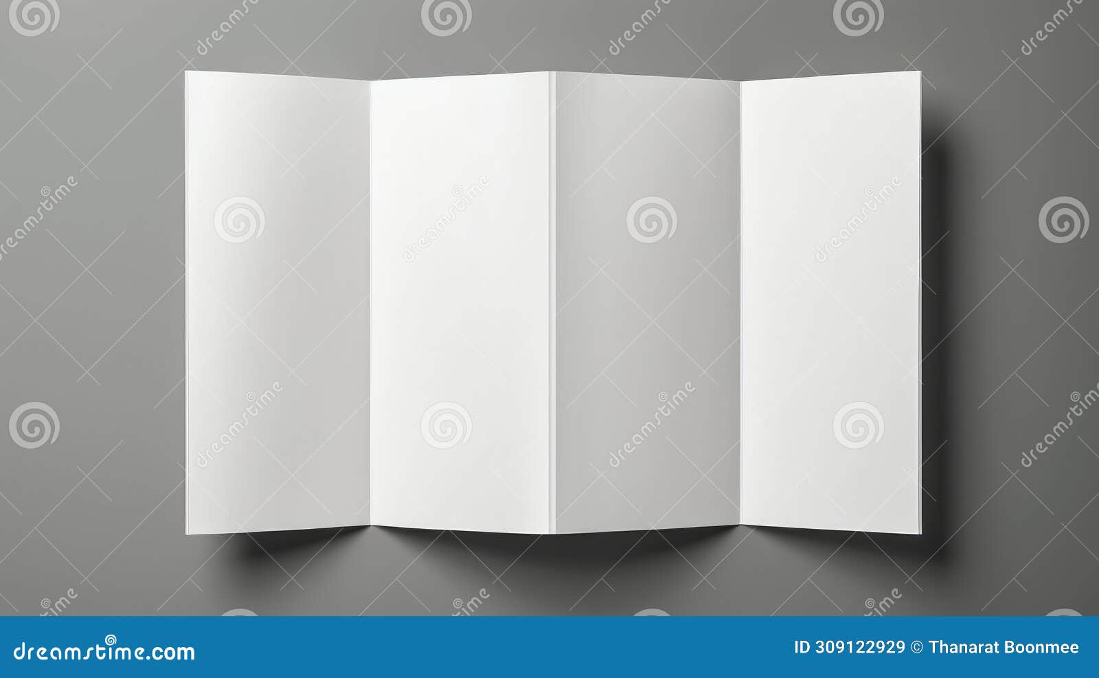 Open and Closed Blank Brochures are Displayed Against a Grey Background ...