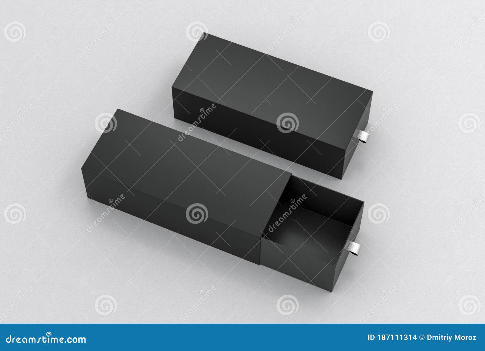 Open and Closed Blank Empty Long Boxes Stock Illustration ...