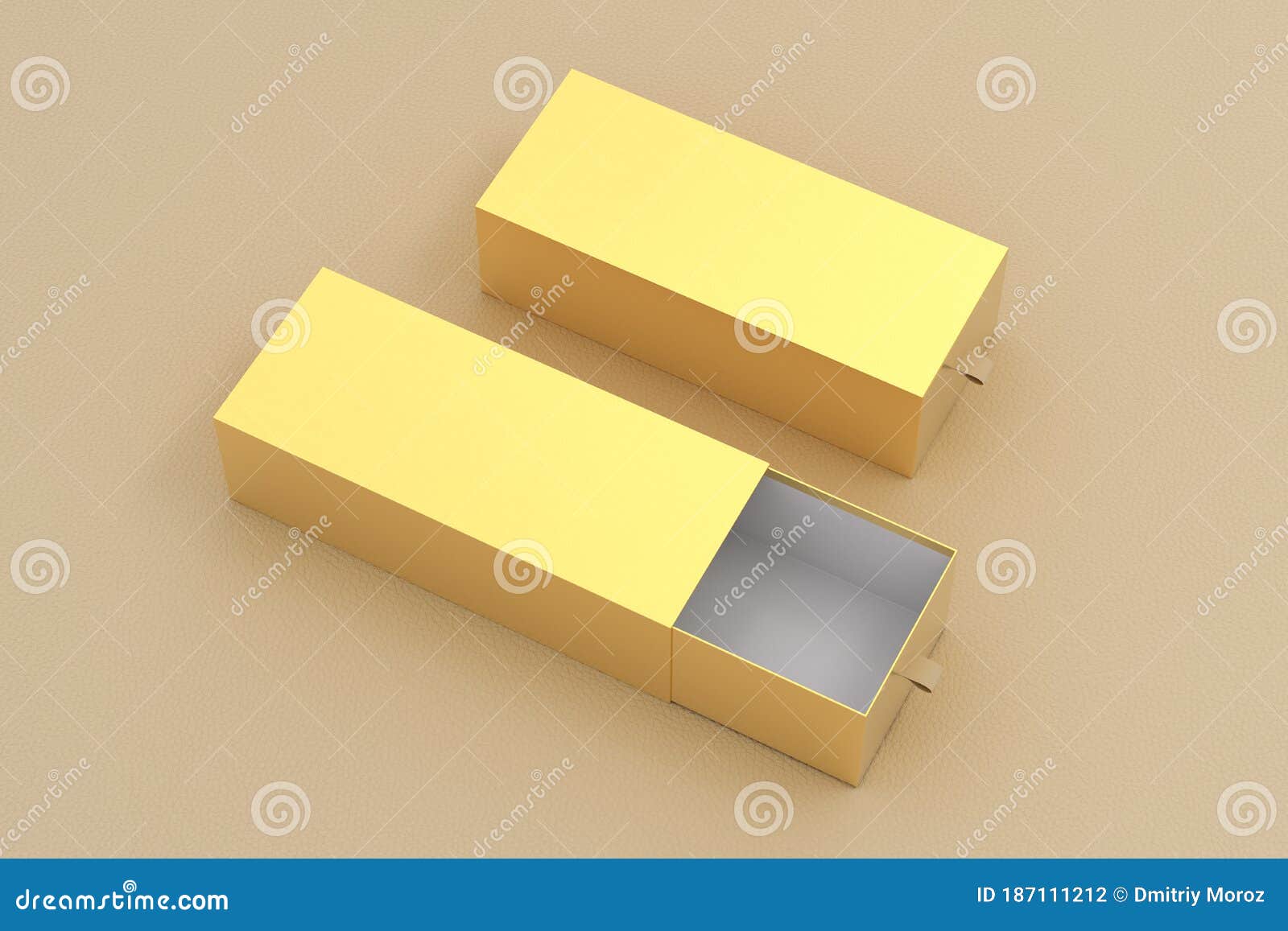 Open and Closed Blank Empty Long Boxes Stock Illustration ...