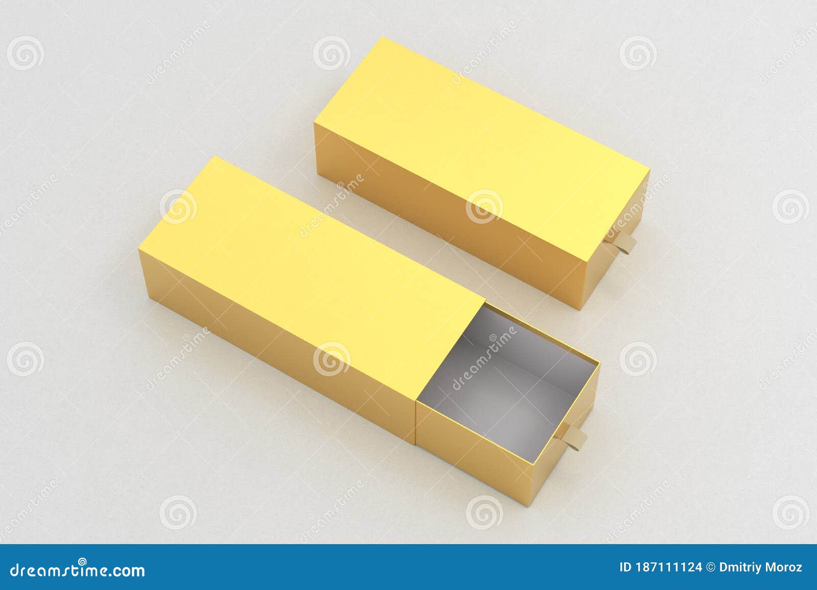 Open and Closed Blank Empty Long Boxes Stock Illustration ...