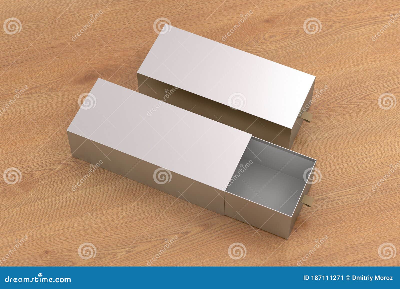 Open and Closed Blank Empty Long Boxes Stock Illustration ...
