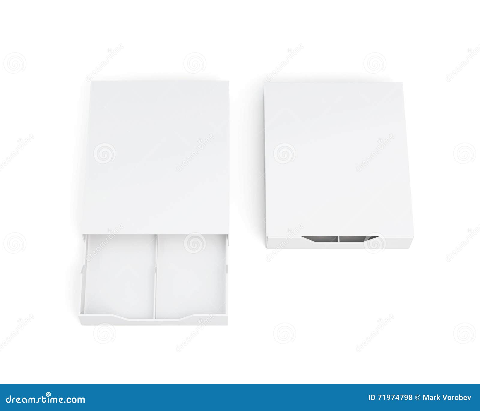 Open And Closed Boxes Isolated On White Background. 3d Render Image ...