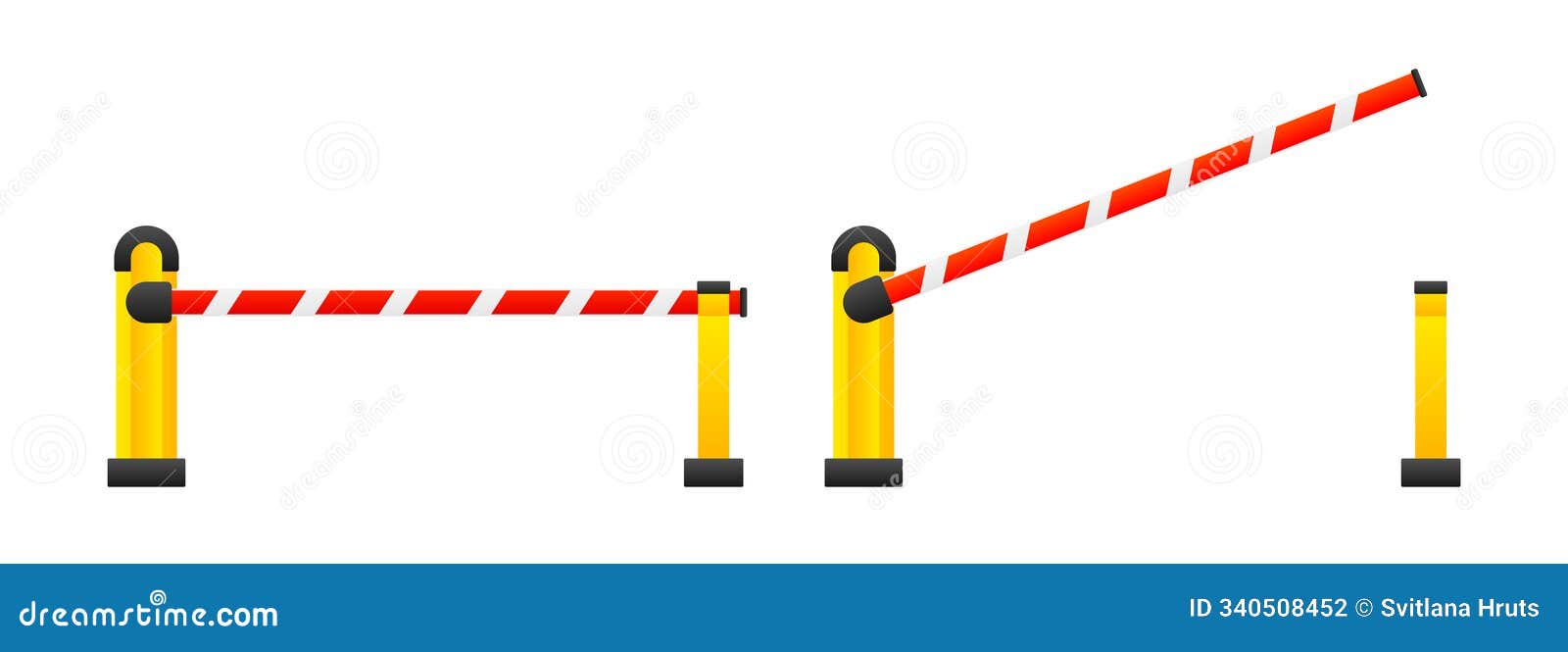 Open and Closed Car Barriers. Automatic Car Barrier Gate. Parking ...