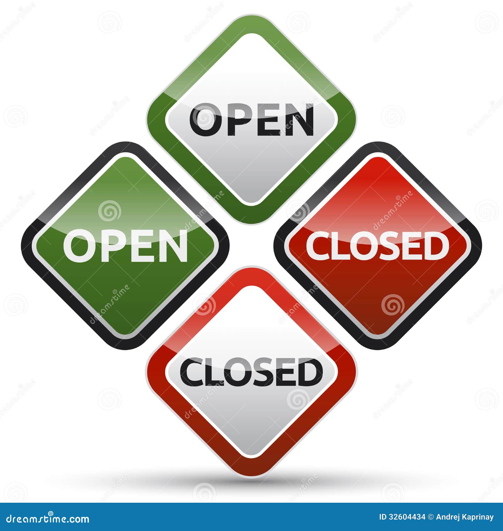 OPEN - CLOSED color board stock vector. Illustration of sign - 32604434