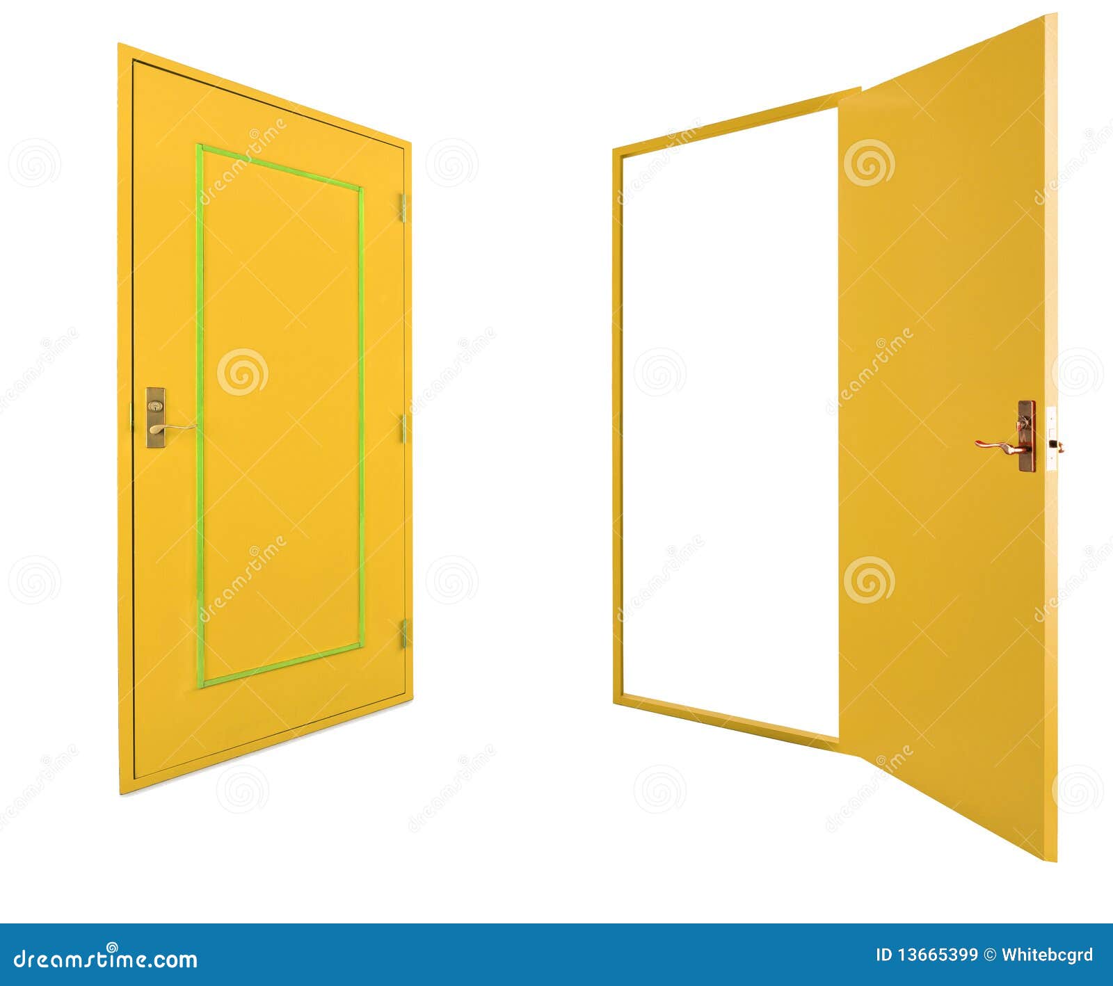 Open and closed doors stock illustration. Illustration of exit - 13665399