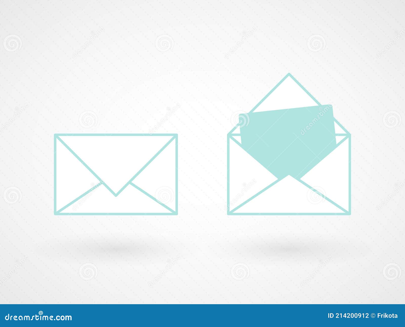 Open and Closed Envelopes. Line Icons.Vector Illustration, Flat Design ...