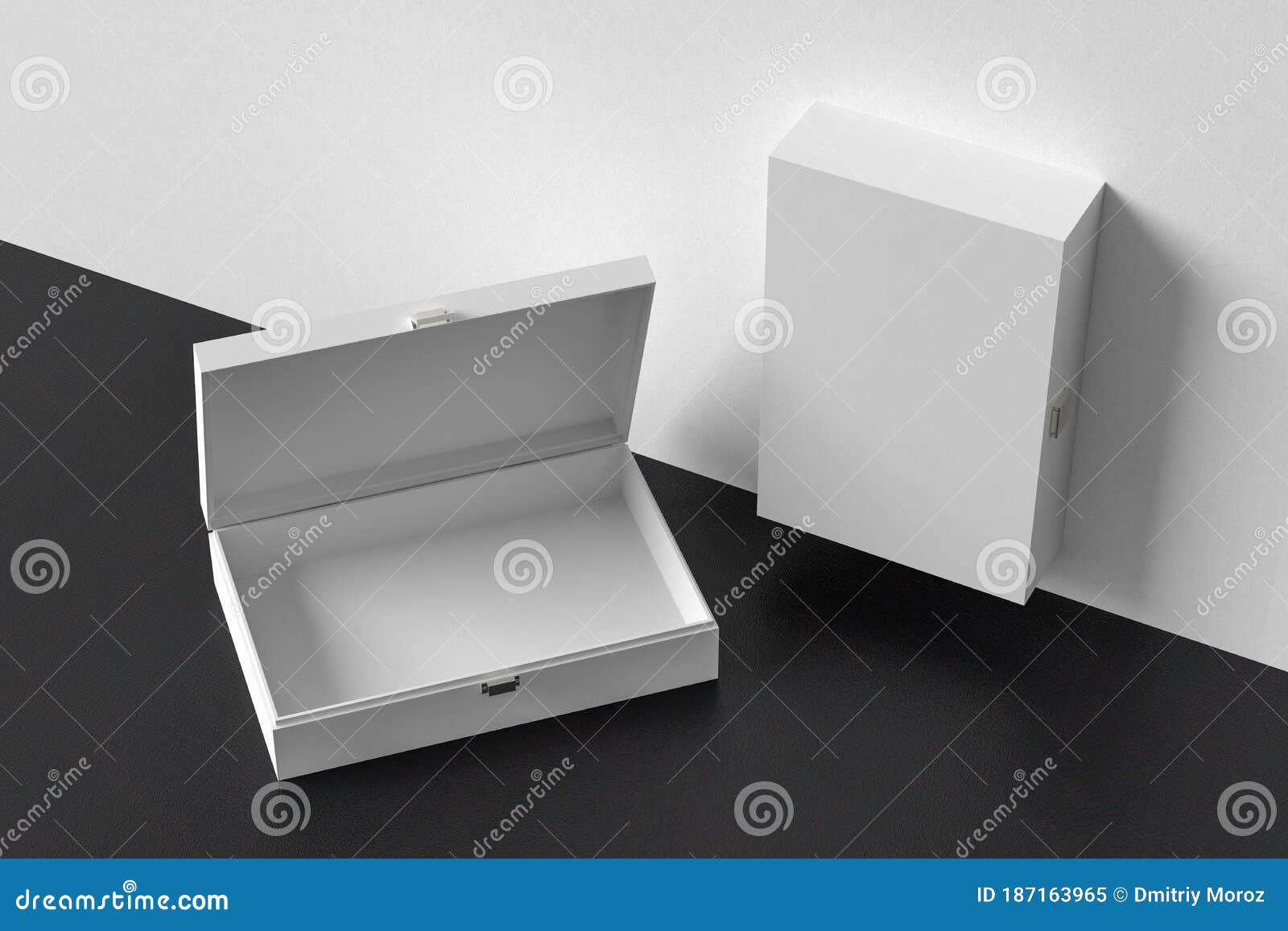 Open and Closed Gift Long Boxes or Caskets Stock Illustration ...
