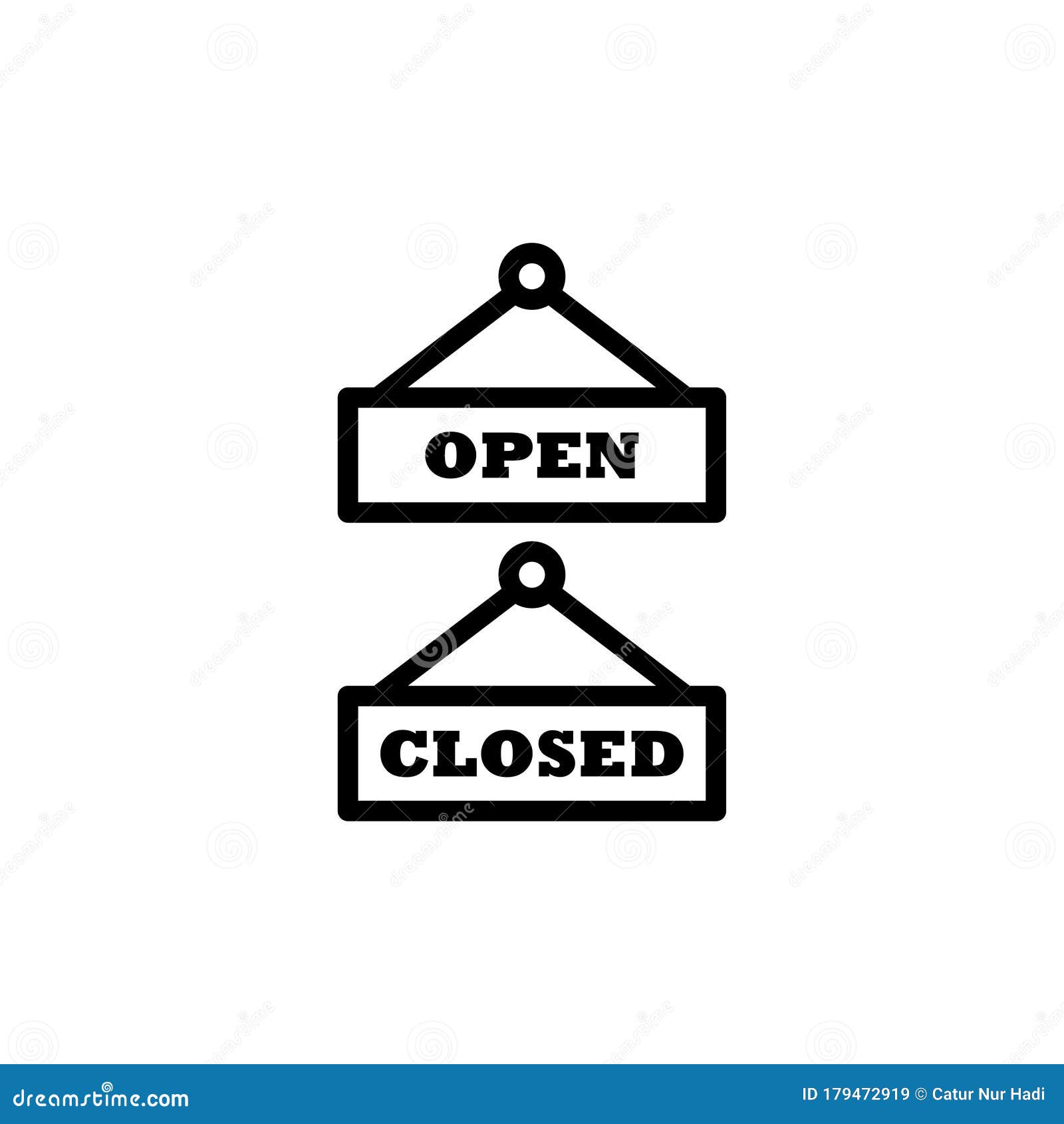 Open Closed Icon Flat Vector Template Design Trendy Stock Illustration ...