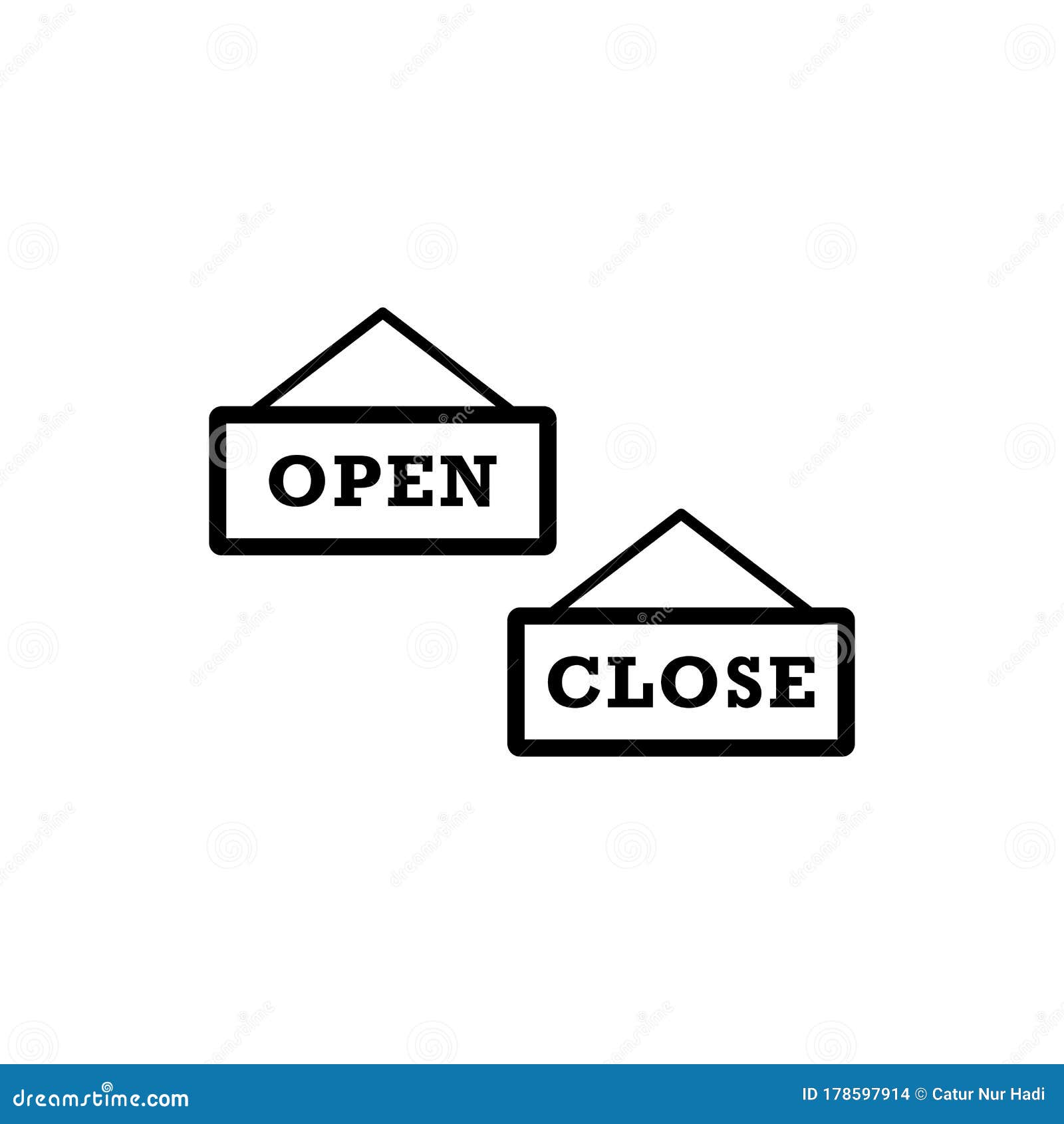Open Closed Icon Flat Vector Template Design Trendy Stock Vector ...