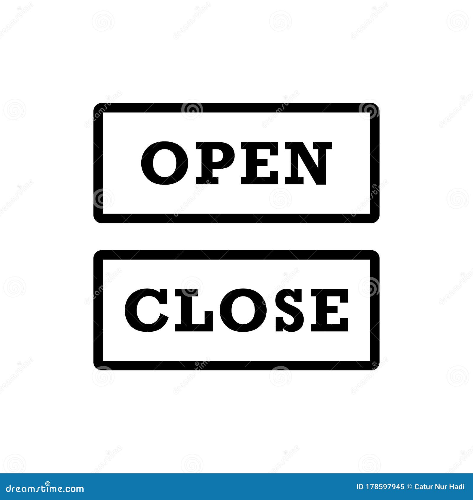 Open Closed Icon Flat Vector Template Design Trendy Stock Vector ...