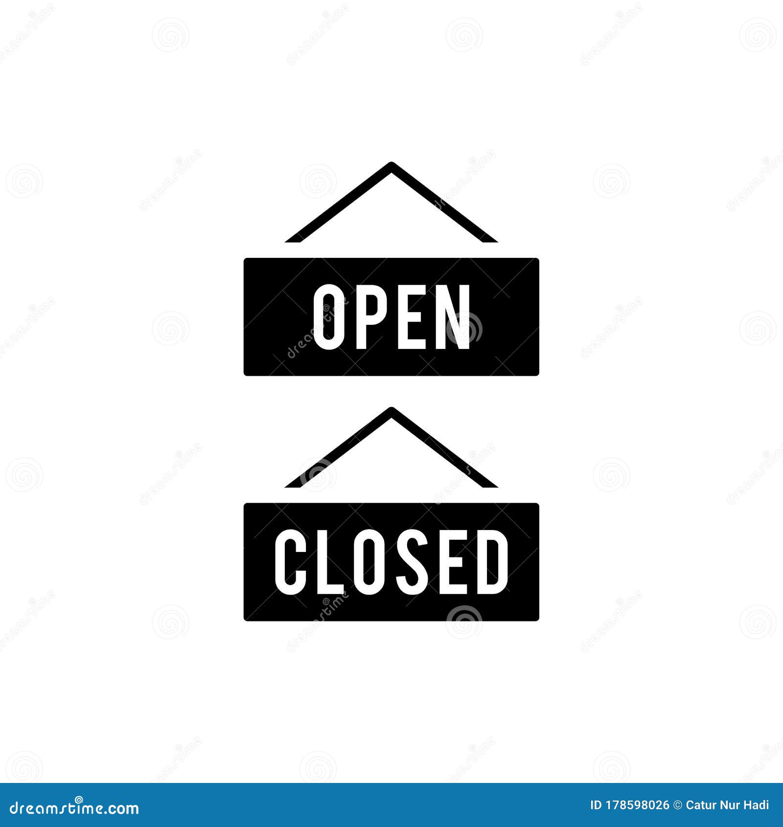 Open Closed Icon Flat Vector Template Design Trendy Stock Vector ...