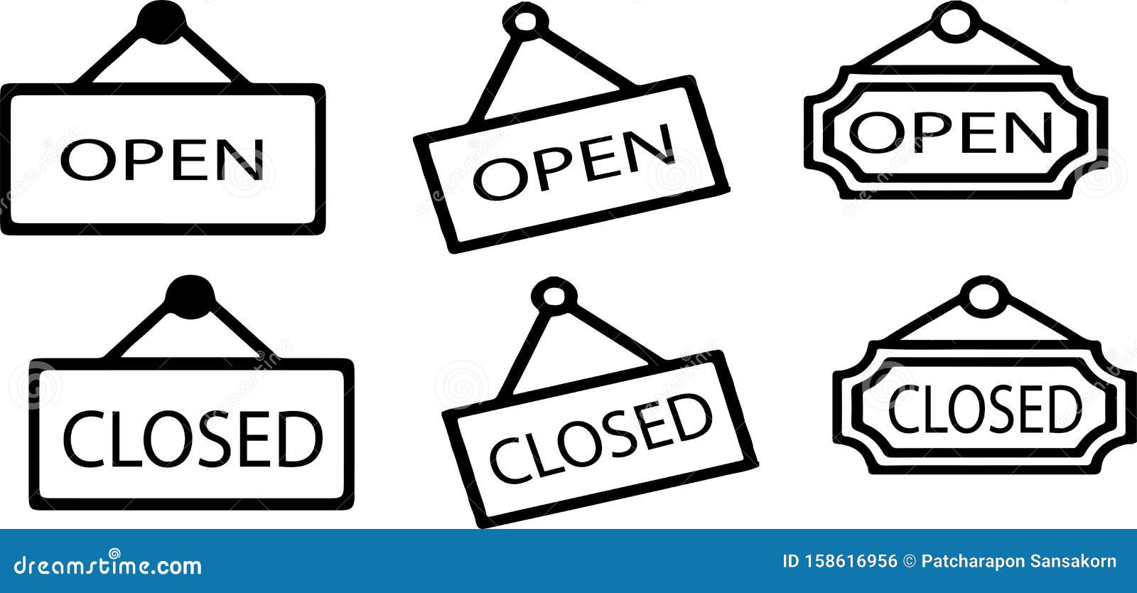 Open and Closed Icons on White Background Stock Illustration ...