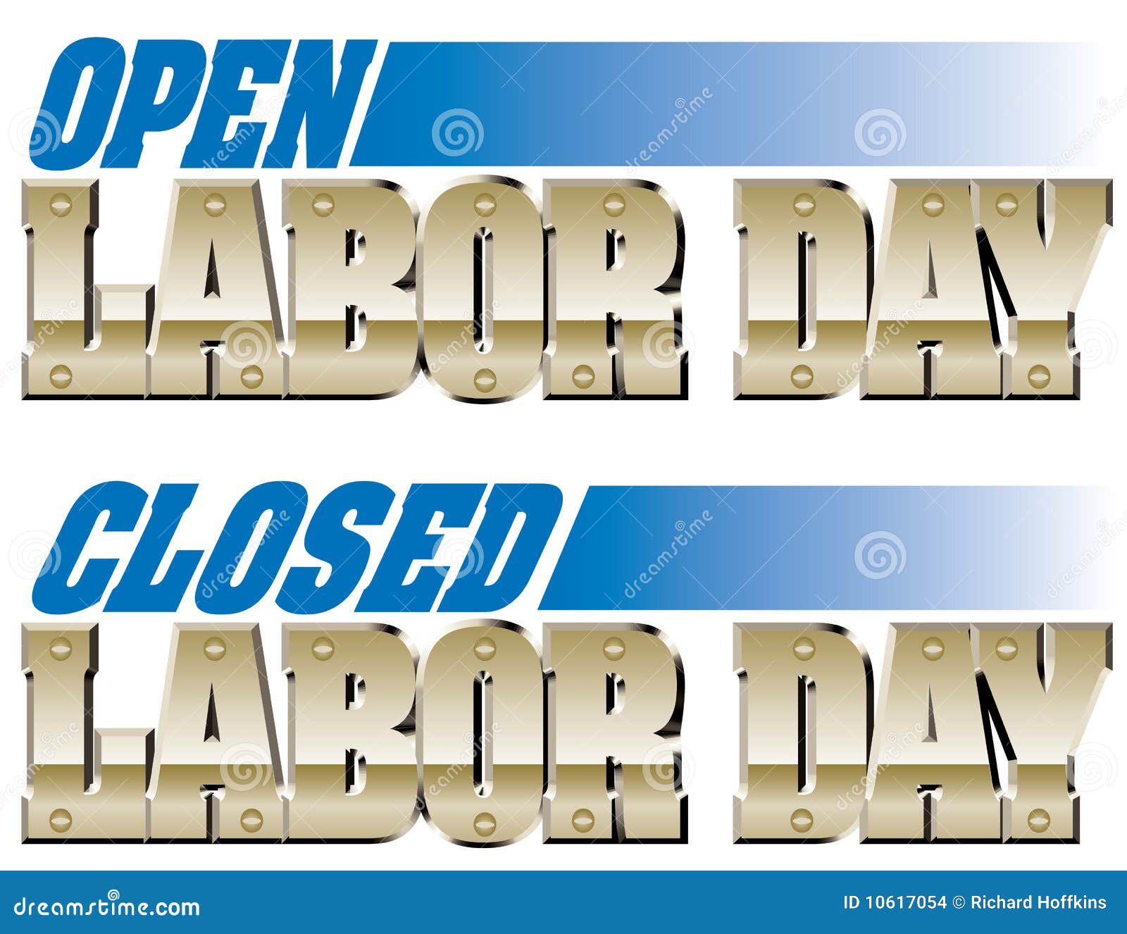 Open and Closed Labor Day stock illustration. Illustration of american ...