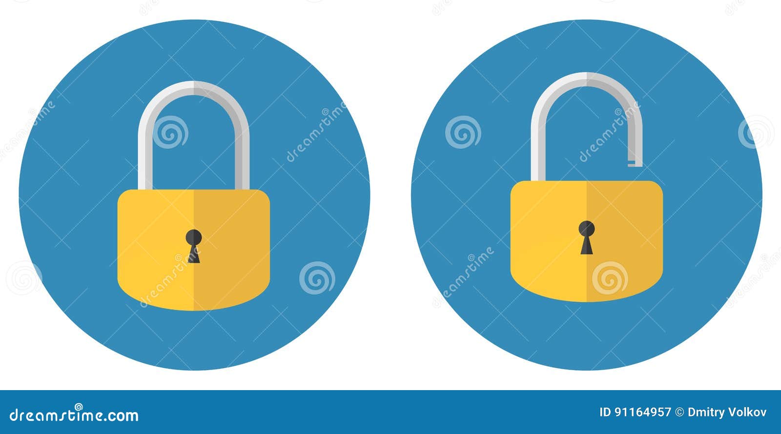 Open and closed lock stock illustration. Illustration of abstract ...