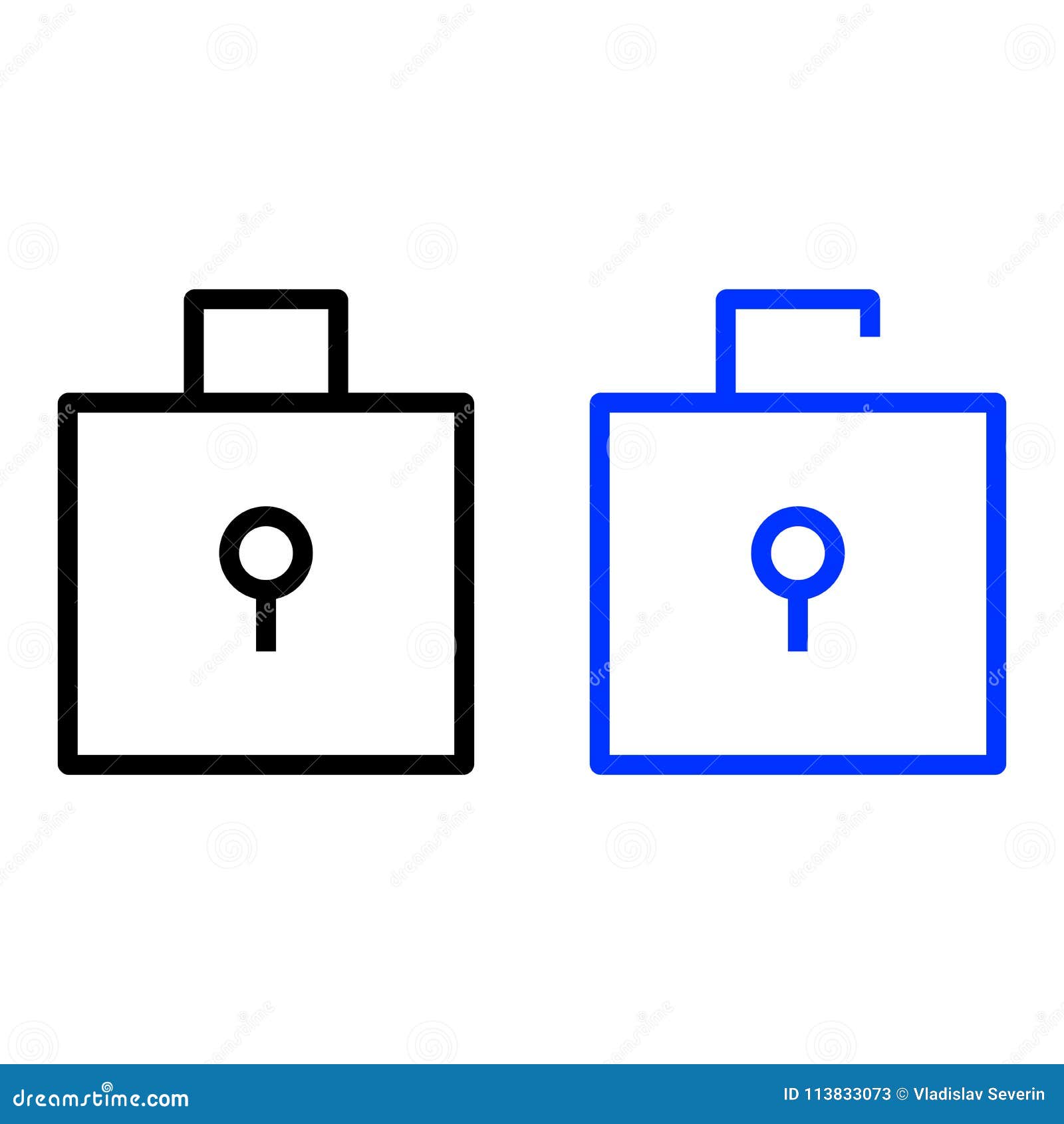 Open and closed lock icon stock illustration. Illustration of privacy ...