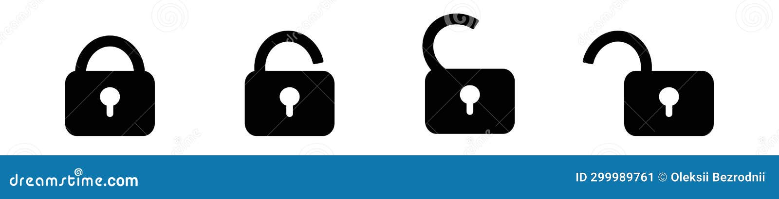 Open Closed Lock Padlock Icon. Lock Unlock Icon Stock Illustration ...