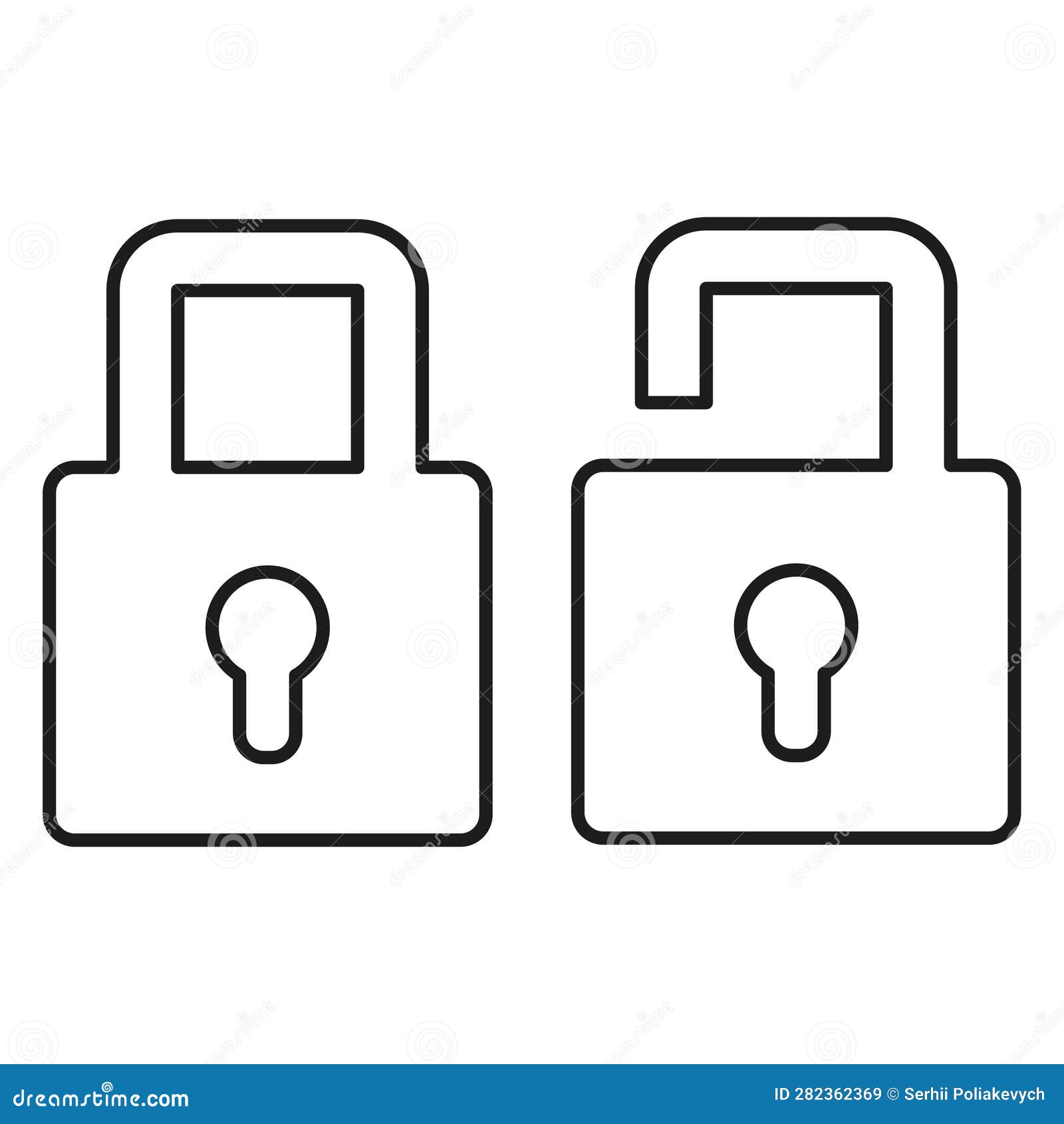 Open Closed Lock. Security Symbol for Your Web Site. Vector ...